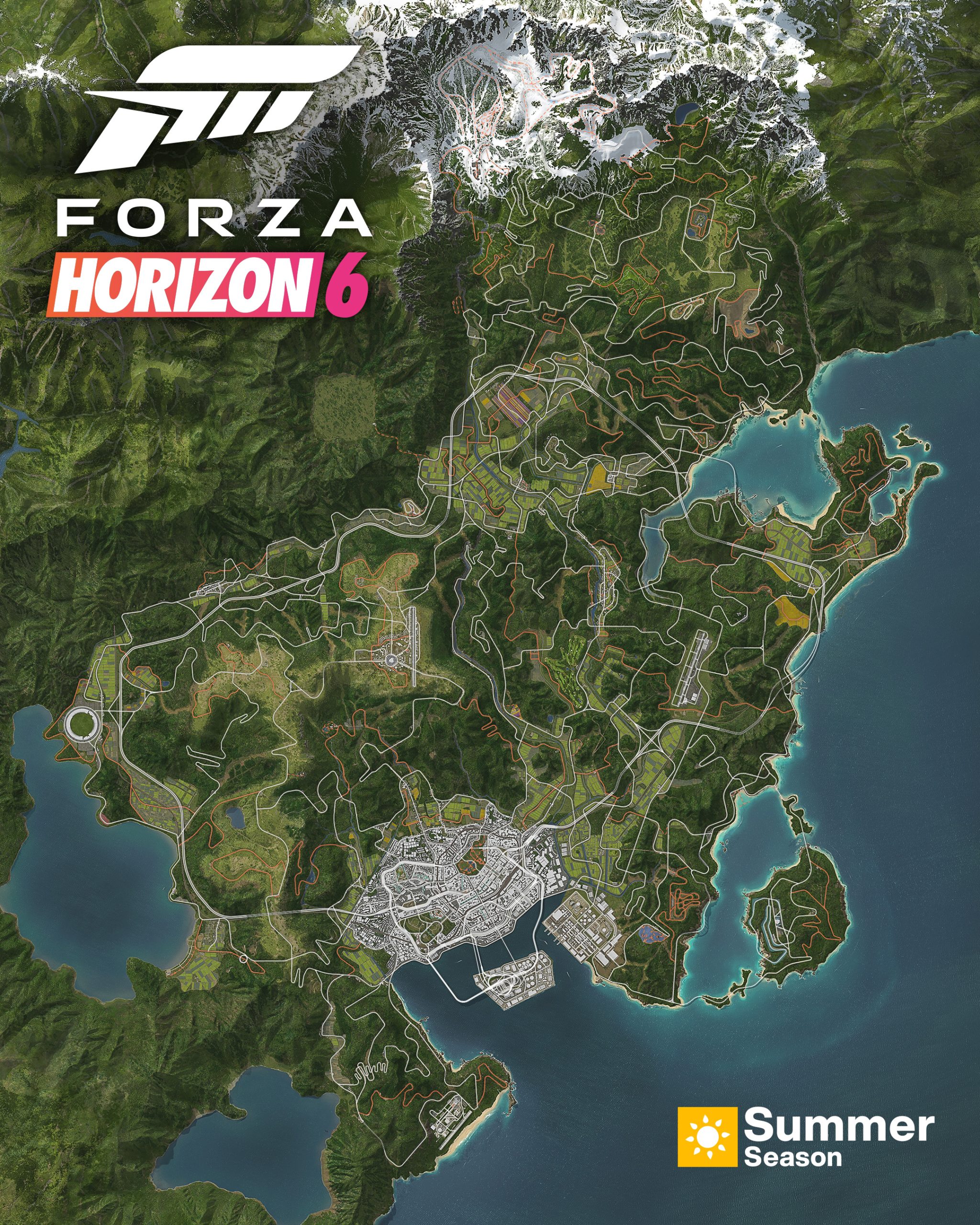 Here's The Full Open World Map Of Horizon Japan In Forza Horizon 6