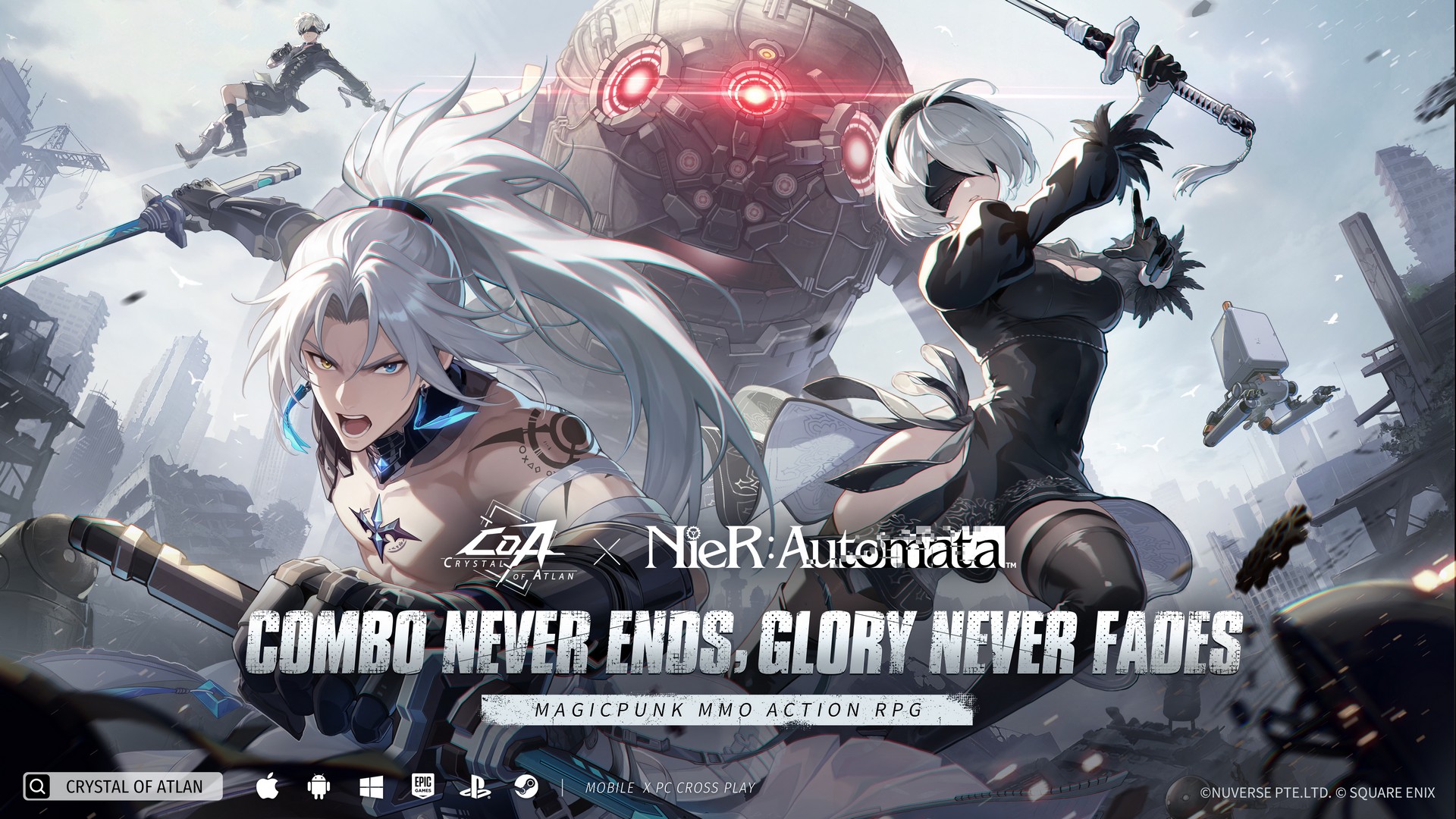 COMBO NEVER ENDS, GLORY NEVER FADES! The Crystal of Atlan x NieR ...